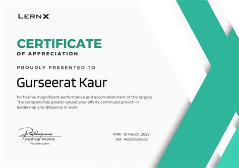 Internshipexperience Appreciation Marketing Learningandgrowth Lernx Gurseerat Kaur