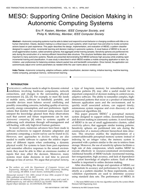 Pdf Meso Supporting Online Decision Making In Autonomic Computing