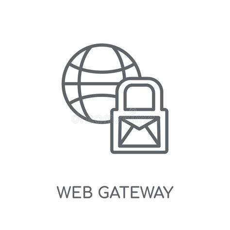 Web Gateway Linear Icon Modern Outline Web Gateway Logo Concept Stock