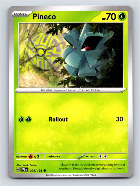 Basic Pineco Hp 70 Rollout Attack Rarity Green Pokémon Card Ebay