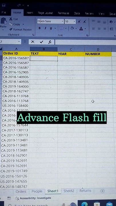 Advance Flash Fill In Ms Excel 😯😲😮 Shorts Excel Exceltips