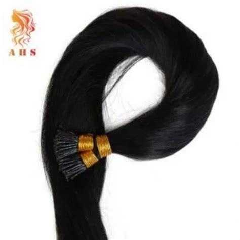 Black Straight 26 Inch Pre Bonded Hair Extension For Personal Poly
