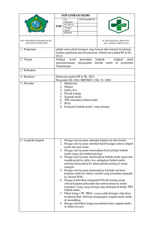 Doc Sop Limbah Medis