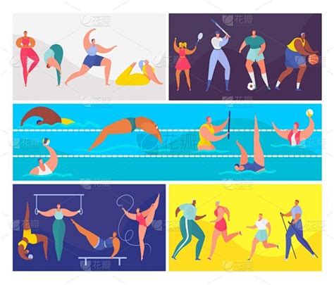 女人 绘画插图 运动 卡通 人 瑜伽 训练 锻炼 活动