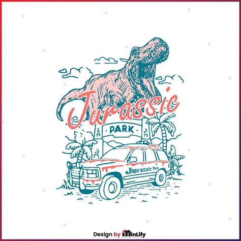 Jurassic Park Vintage T Rex Break Out Svg File For Cricut