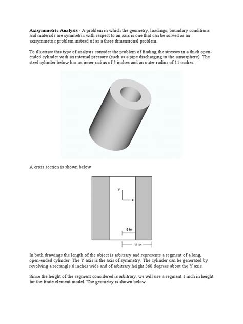 Axisymmetric Analysis A Problem In Which The Geometry Loadings Boundary Conditions Pdf