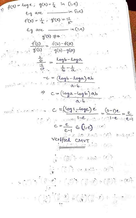 Cauchy Mean Value Theorem Hand Written Notes In Format