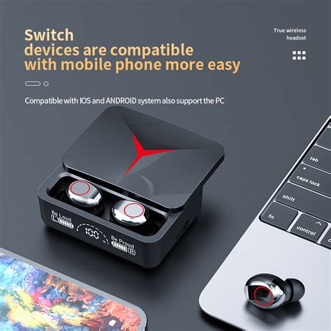 M Pro Tws Gaming Earphones Wireless Stereo Earbuds Noise Reduction Led Digital Display Mini