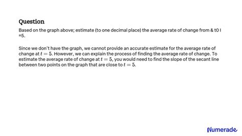 Solved Based On The Graph Above Estimate To One Decimal Place The