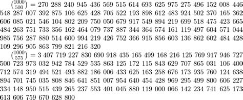 Calculations Factorial Or Even Better Binomial Coefficient