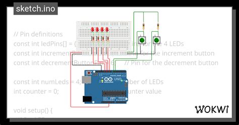 Binary Led Counter Copy Wokwi Esp32 Stm32 Arduino Simulator