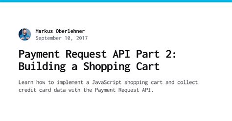 Payment Request Api Part 2 Building A Shopping Cart Markus Oberlehner