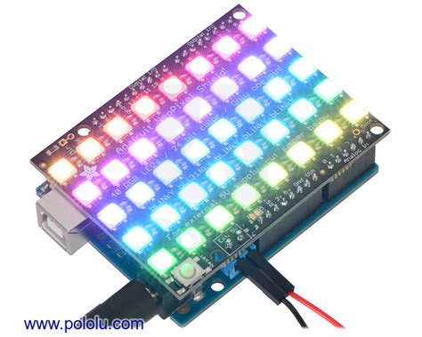 Pololu Adafruit Neopixel Shield For Arduino 40 Rgb Led Pixel Matrix