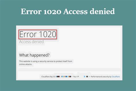 How To Fix Error 1020 Access Denied By Cloudflare