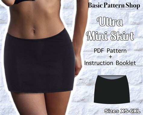 Ultra Mini Skirt Digital Pdf Sewing Pattern Us Size Xs 6xl Instant