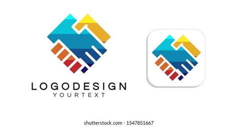 Handshake Logo Design Icon App Smartphone Stock Vector Royalty Free