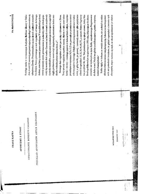 Franz Kafka Aforyzmy Z Zurau Skany Pdf