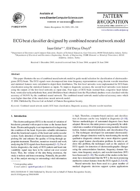 pdf ecg beat classifier designed by combined neural network model