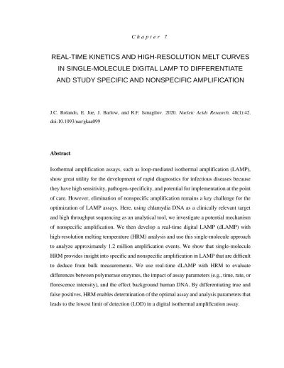 Real Time Kinetics And High Resolution Melt Curves