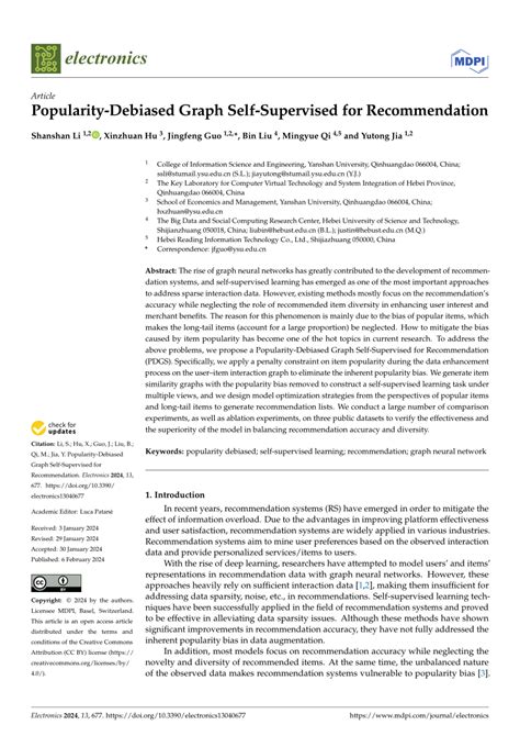 pdf popularity debiased graph self supervised for recommendation