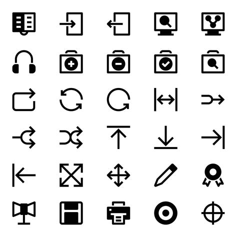 Glyph Icons For User Interface Vector Art At Vecteezy