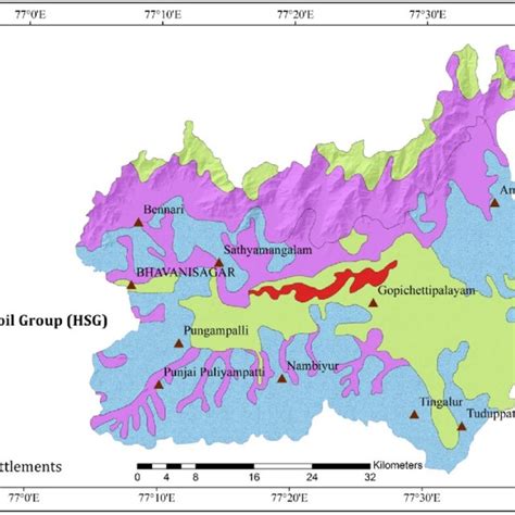 Map Illustrating Surface Runoff Potential Zones In The Lower Bhavani Download Scientific