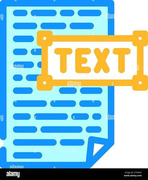 Text Document Natural Language Processing Nlp Color Icon Vector