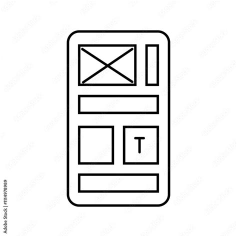 Grid System Ux Ui Design Line Icon Vector Grid System Ux Ui Design Sign Isolated Contour