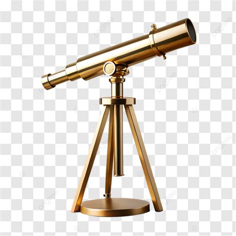 Golden Telescope With Wooden Stand Telescope Golden Wood Astronomy