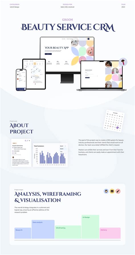 Beauty Service Crm Groom Ui Ux Design Dashboard Behance