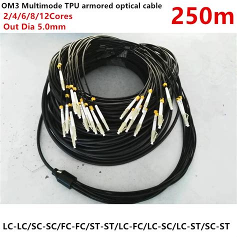 Tpu Armored Optical Cableom3 300 Multimode 246812 Coreslc Lcsc