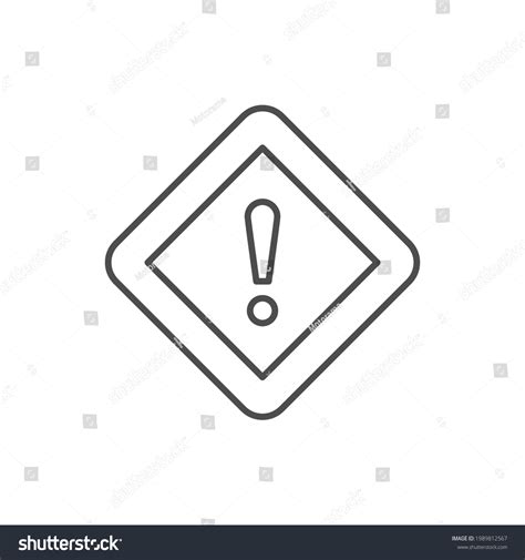 Warning Sign Line Outline Icon Stock Vector Royalty Free 1989812567 Shutterstock