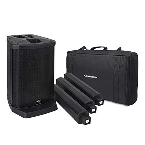 Sound Town Portable Line Array Column PA DJ System With Sub Bass Module TWS Bluetooth Built In