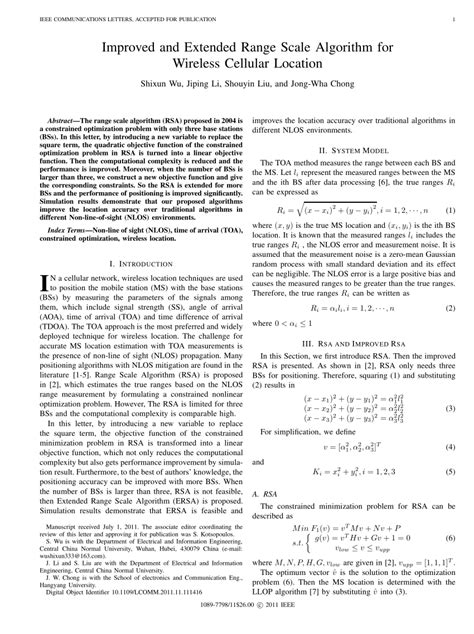Pdf Improved And Extended Range Scale Algorithm For Wireless Cellular