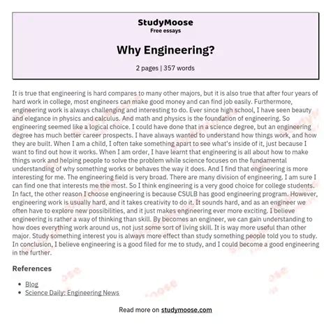 Why Engineering Free Essay Example
