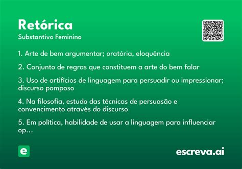 Retórica Significado E Sinônimo Escrevaai