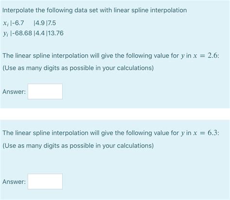 Solved Interpolate The Following Data Set With Linear Spline