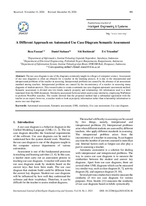 Pdf A Different Approach On Automated Use Case Diagram Semantic Assessment