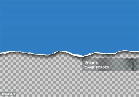 투명 한 배경에 고립 된 텍스트를 위한 공간을 가진 파란 찢어진 종이의 현실적인 그림벡터 잘려지거나 찢어진 종이에 대한 스톡 벡터 아트 및 기타 이미지 잘려지거나 찢어진