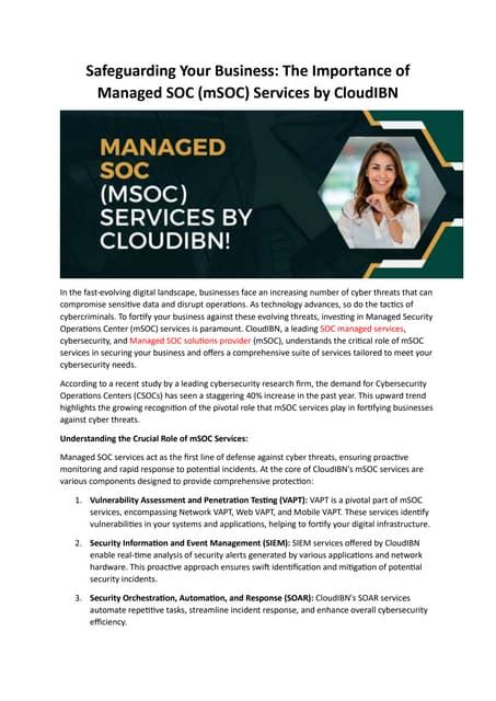 Top Managed Soc Service Provider In Pune Docx