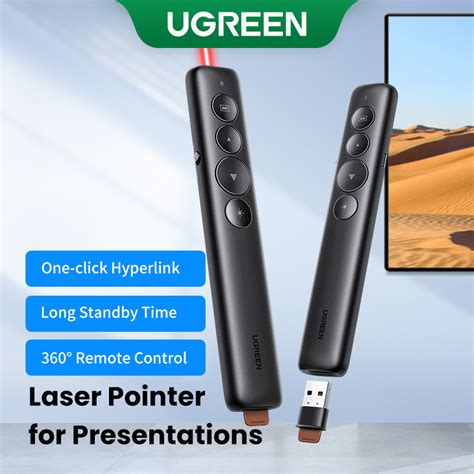 Ugreen Wireless Presenter Presentation Remote Clicker Laser Pointer 2 4ghz Usb Powerpoint Ppt