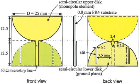 Geometry Of The Proposed Printed Band Notched Uwb Quasidipole Antenna Download Scientific