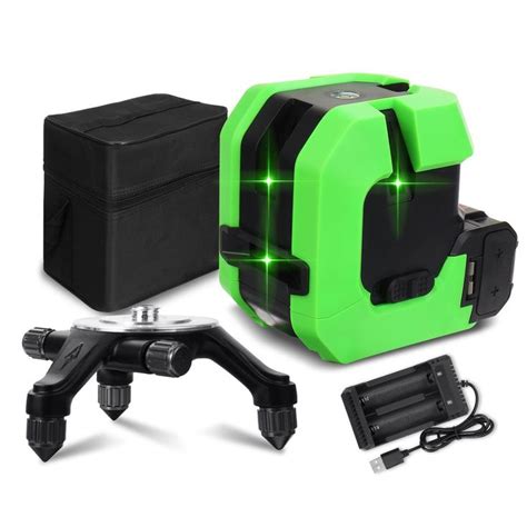 5 Lines Usb Laser Level 360° Rotatable Self Leveling Indoor Outdoor Green Light Horizontal