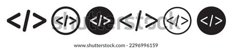 coding icons set html code programming stock vector royalty free 2296996159 shutterstock