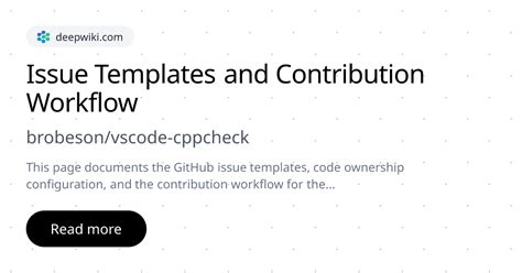 Issue Templates And Contribution Workflow Brobesonvscode Cppcheck