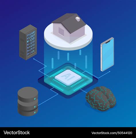 Ai Chip Isometric Composition Royalty Free Vector Image