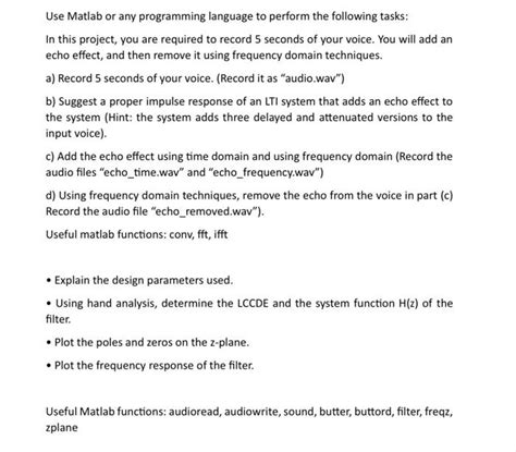 Solved USING UNIQUE MATLAB SOLVE THE FOLLOWING AND DO NOT Chegg