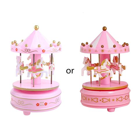 Giaone Merry Go Round Music Box With Led Light Battery Operated Musical