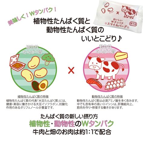 新発売 動物性 と 植物性 たんぱく質 の いいとこどり おいしい W タンパク スマイル バーグ 凍ったまま焼ける ハンバーグ 冷凍