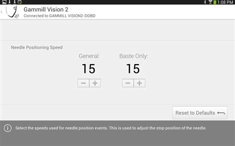 Needle Settings Gammill Inc